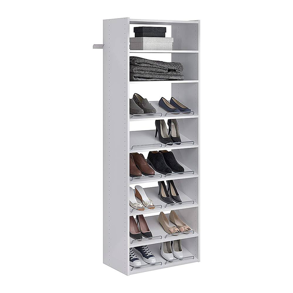 Best Buy: Easy Track Slanted Shoe Shelves with Chrome Fence Rails (3 ...