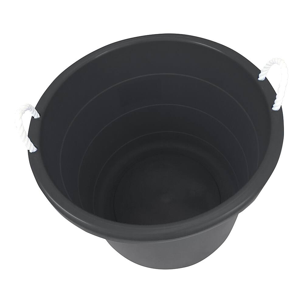 Best Buy: Homz Utility Storage Bucket Tub w/Rope Handle, Set of 2 Black ...