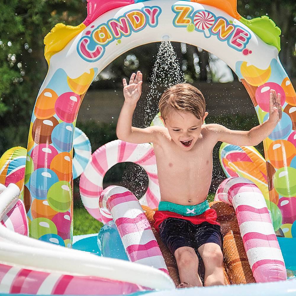 Intex Kids Inflatable Candy Zone Play Center Pool w/ Waterslide 57149EP ...