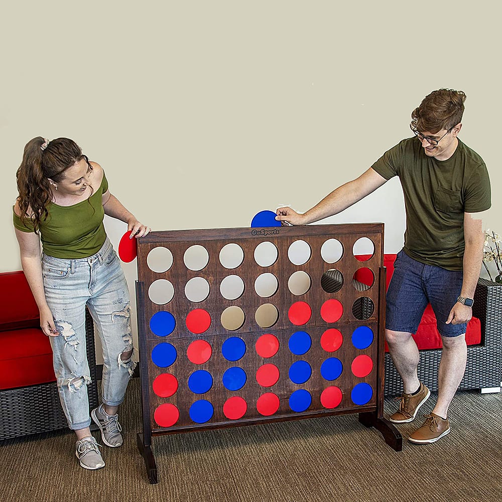 Best Buy: GoSports 4 in a Row Wooden Outdoor Backyard Lawn Game with ...