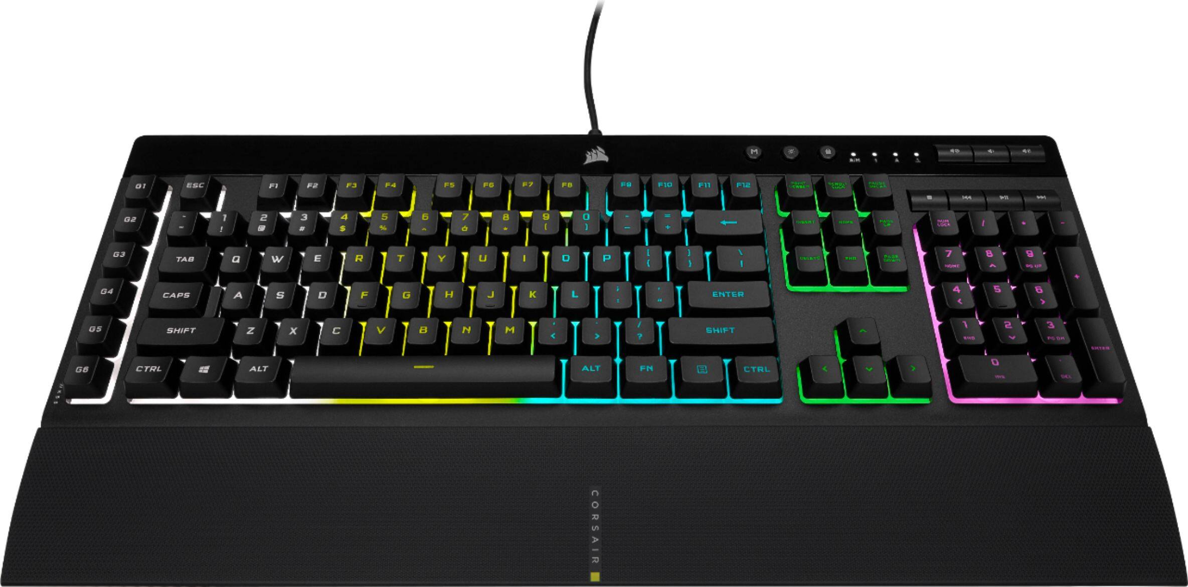 CORSAIR K55 RGB Pro Full size Wired Dome Membrane Gaming Keyboard with ...