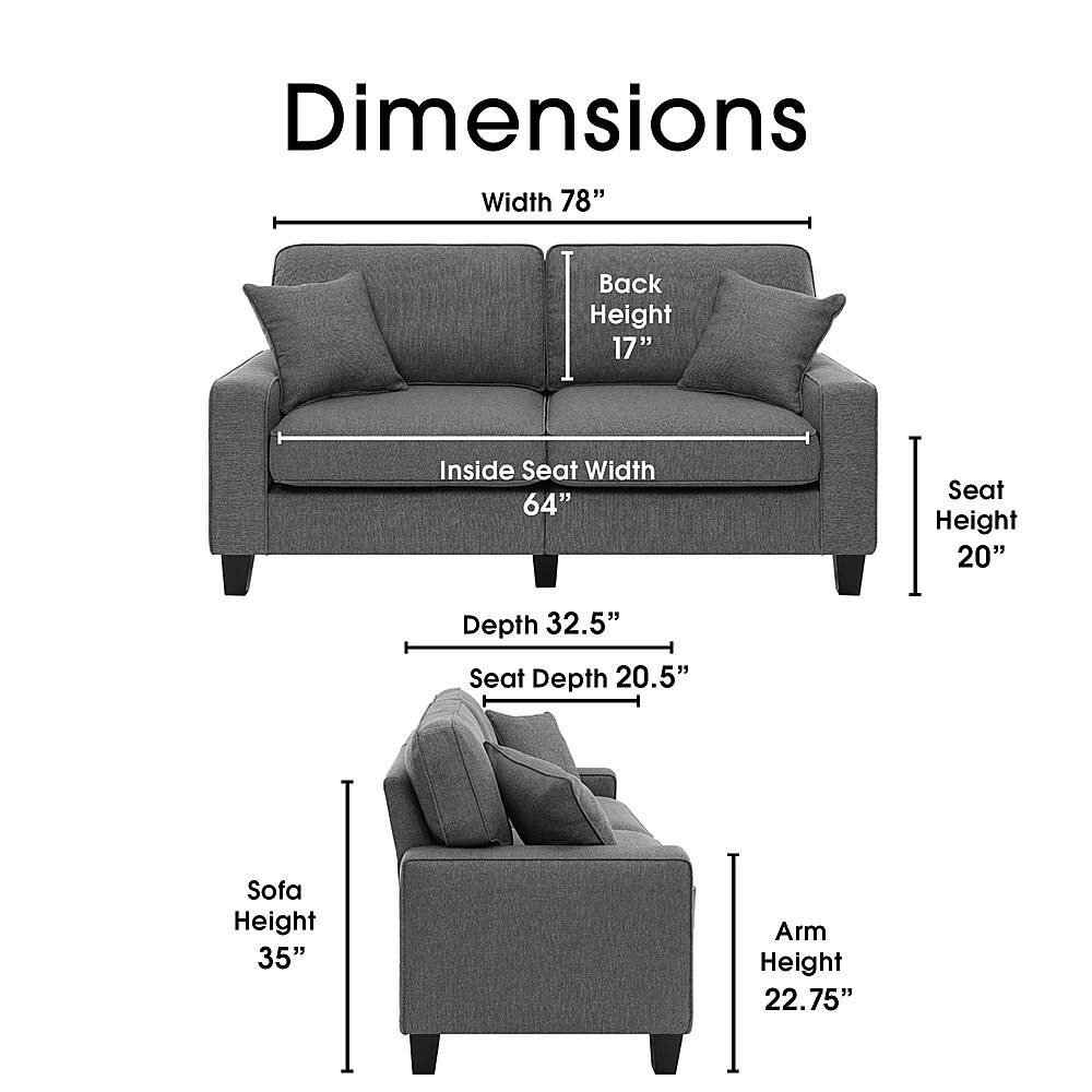 Best Buy: Serta Palisades 78" Sofa Gray CR48278TG