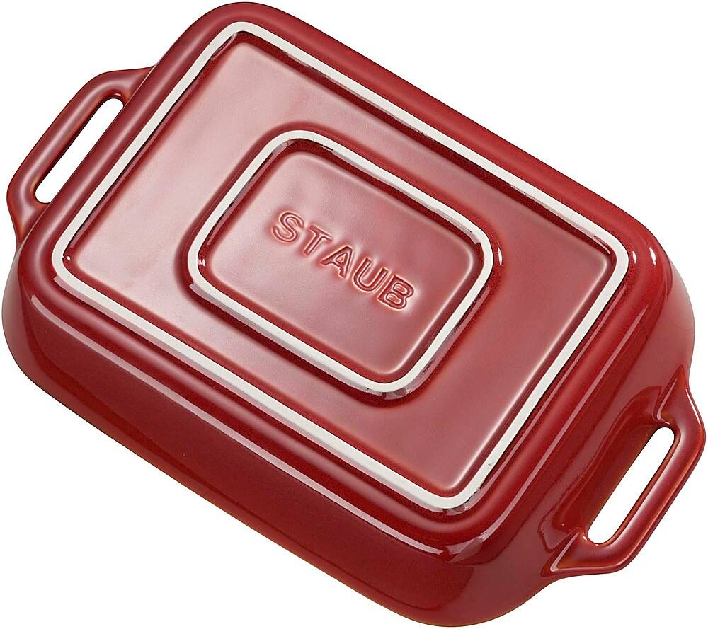 Best Buy: Staub Ceramics 2-piece Rectangular Baking Dish Set Rustic Red ...