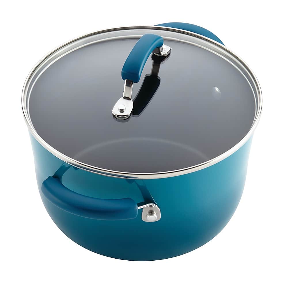 Best Buy: Rachael Ray Classic Brights 14-Piece Cookware Set Marine Blue ...