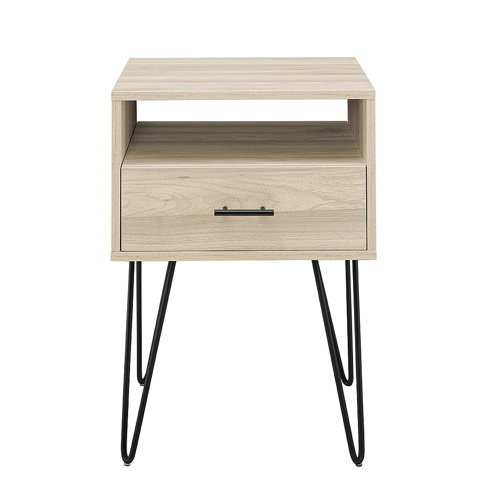 Best Buy: Walker Edison 18" Modern Single Drawer Hairpin Leg Side Table ...
