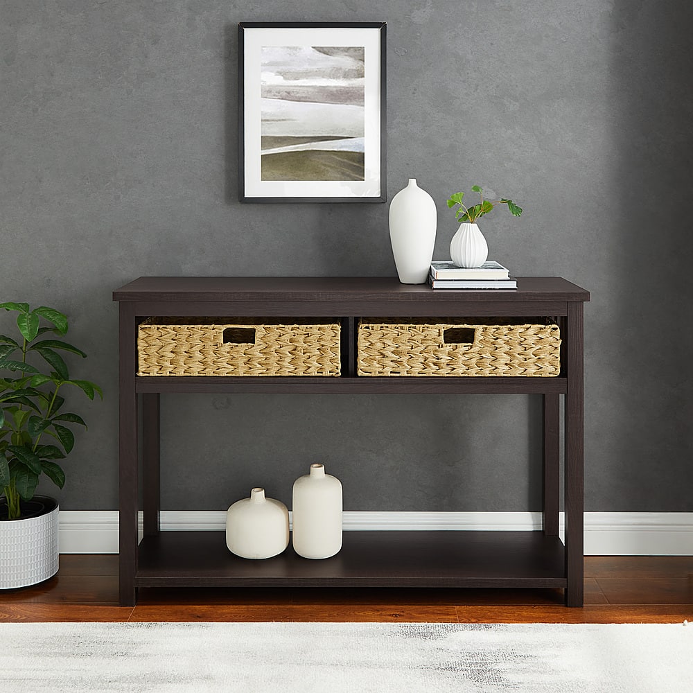 Best Buy: Walker Edison 48” Mission Style Entry Table with Storage ...