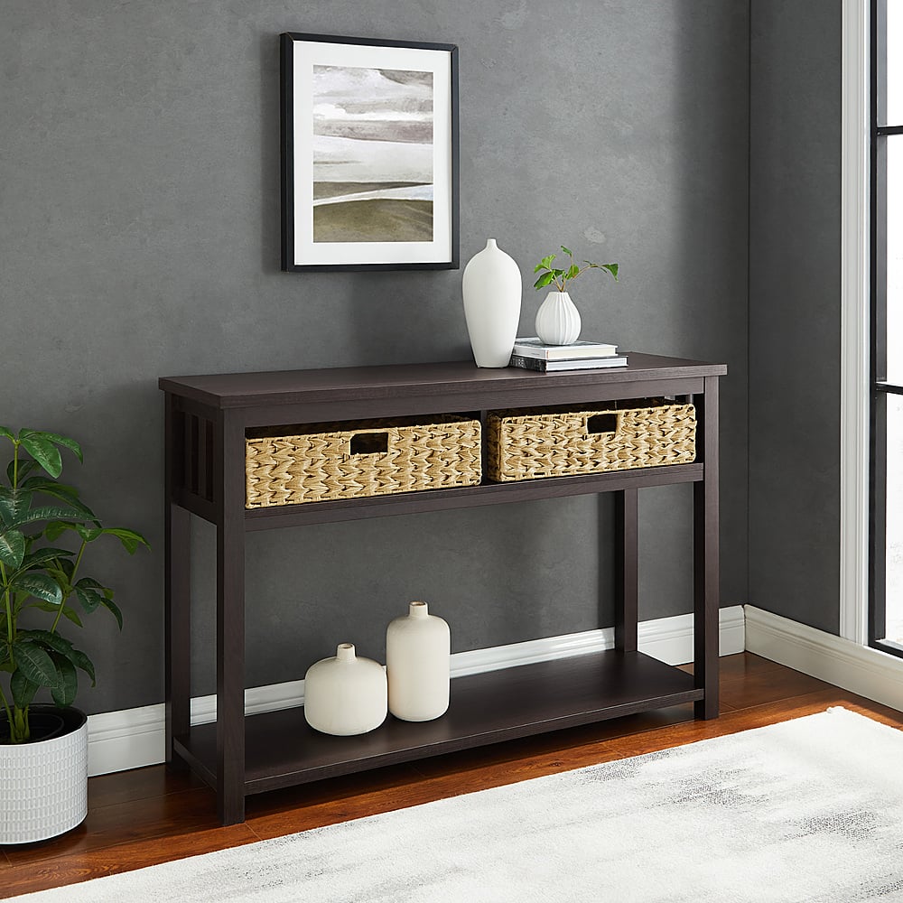 Best Buy: Walker Edison 48” Mission Style Entry Table with Storage ...