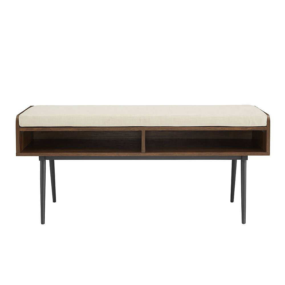 Best Buy: Walker Edison 44” Modern Storage Bench with Linen Cushion ...