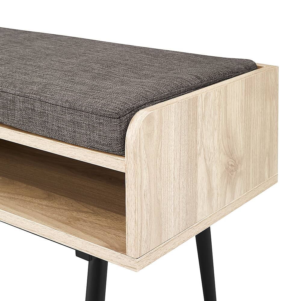 Best Buy: Walker Edison 44” Modern Storage Bench with Linen Cushion ...