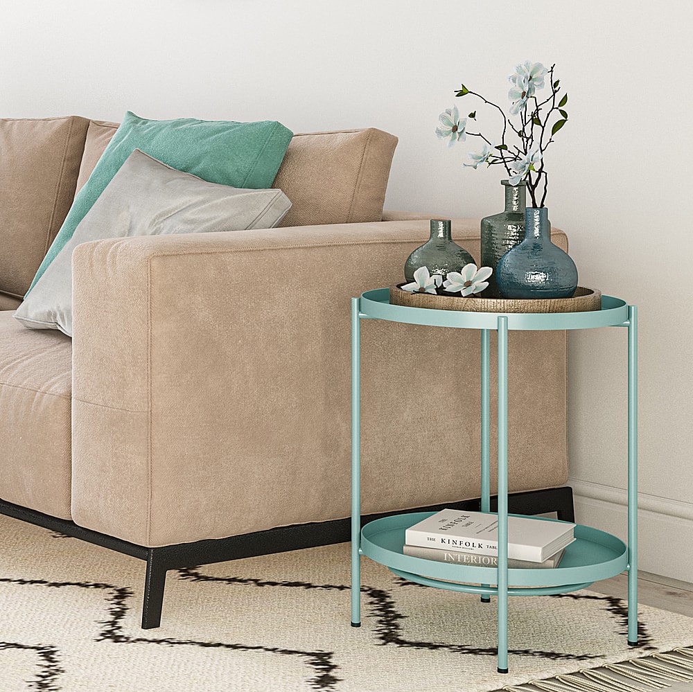 Best Buy: Simpli Home Monet Industrial 17 inch Wide Metal Metal End ...