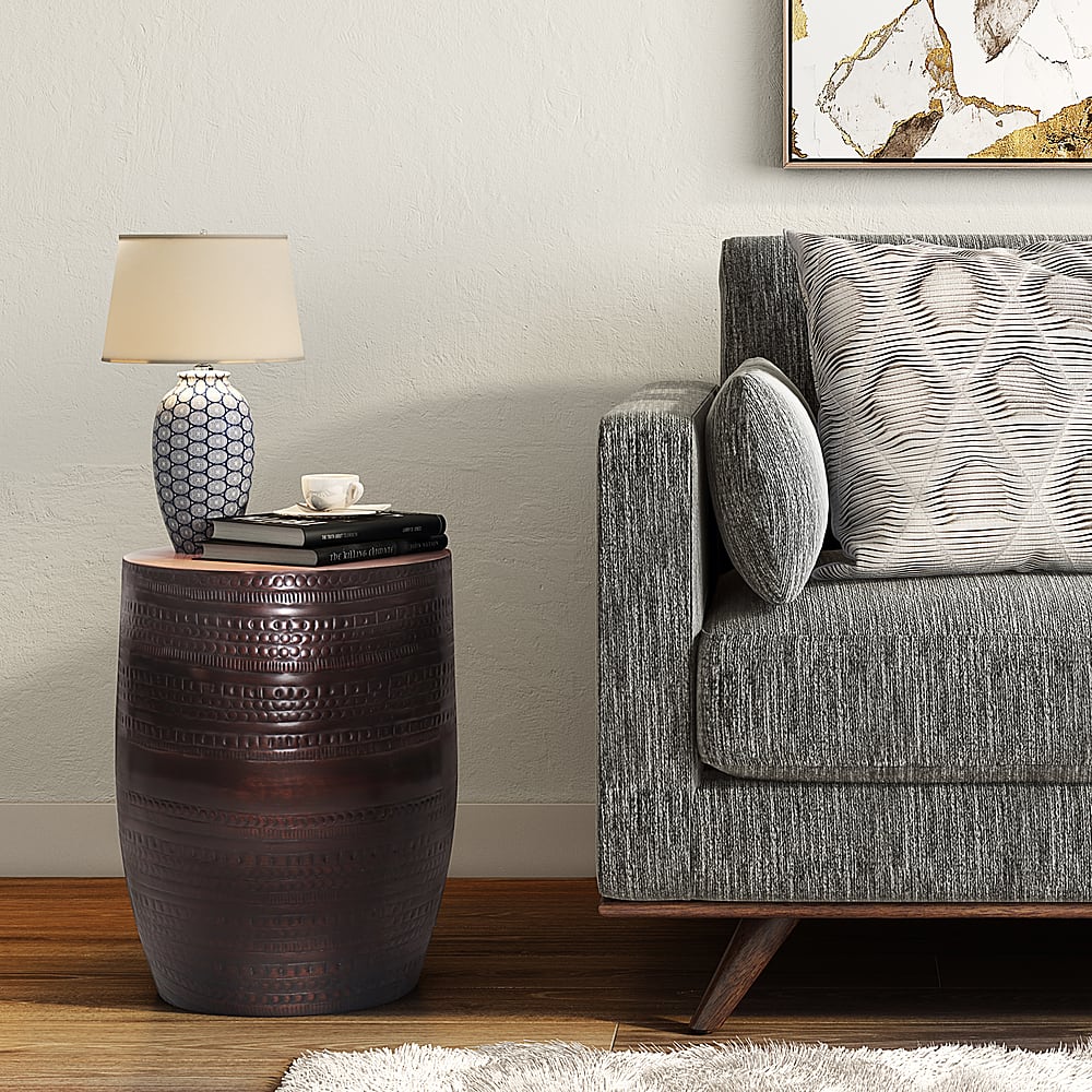 Simpli Home Johnsen Large Metal Accent Table Oil Rubbed Bronze ...