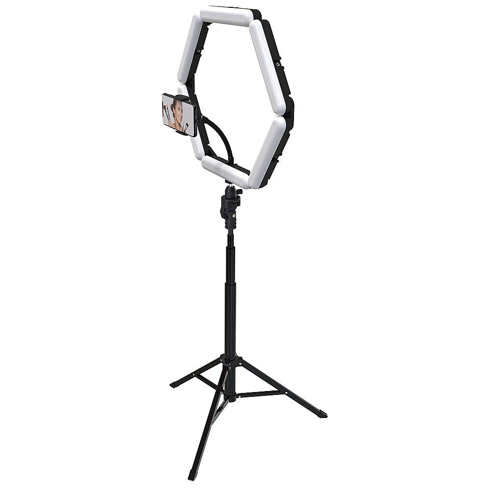 Best Buy: Bower Six piece foldable light studio with tripod Black BB-MHEX6W