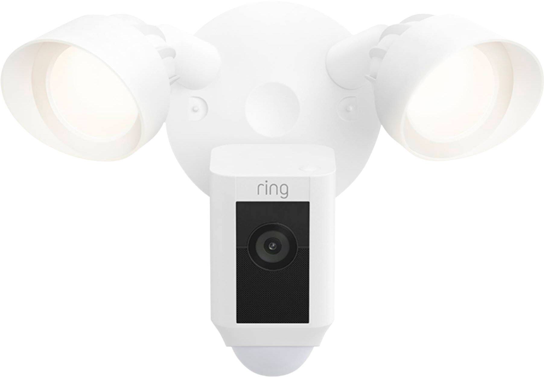Ring Floodlight Cam Plus Outdoor Wired 1080p Surveillance Camera White