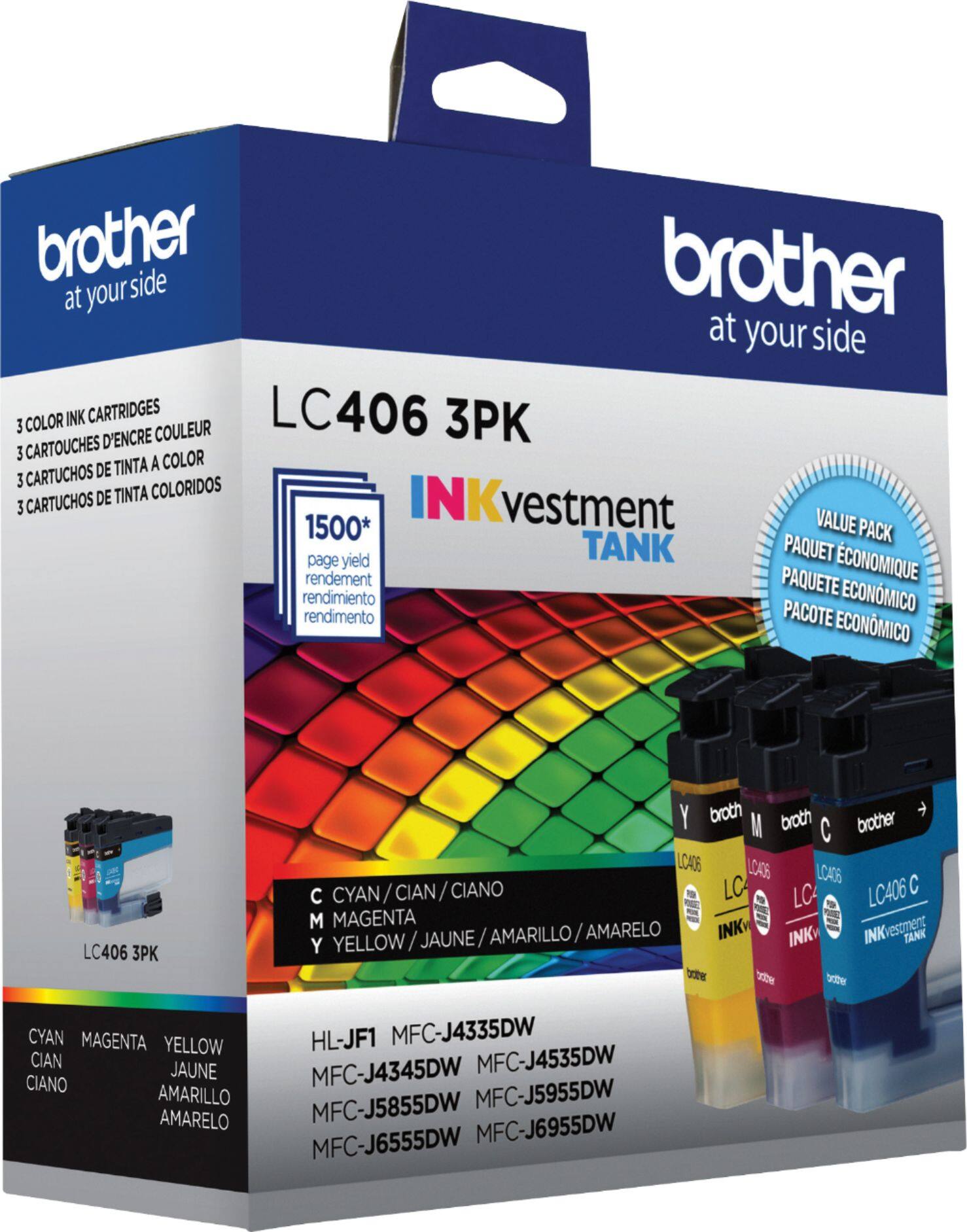 Brother LC406 3PK 3 Pack INKvestment Tank Ink Cartridges Cyan/Magenta/Yellow LC4063PKS - Best Buy