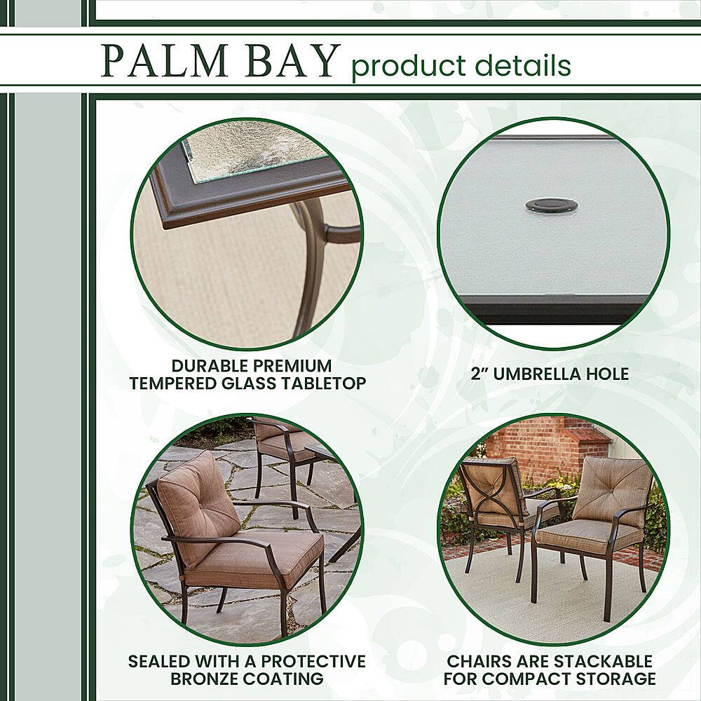 Best Buy: Hanover Palm Bay 7-Piece Dining Set Steel/Tan PALMBAYDN7PC-TAN