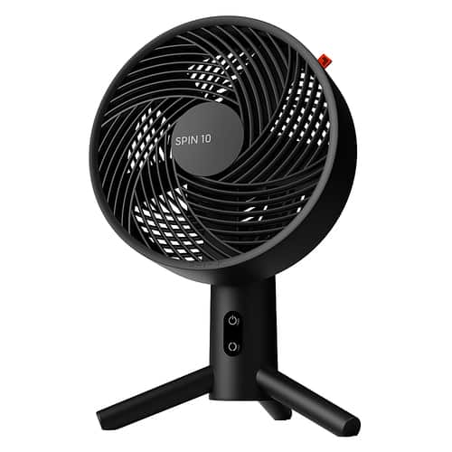 Sharper Image SPIN 10 Compact Oscillating Tabletop Fan Black: Quiet ...