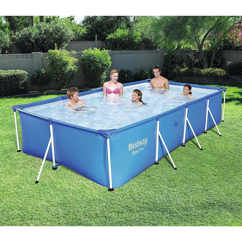 Best Buy: Bestway Rectangular Frame Above Ground Swimming Pool Blue ...