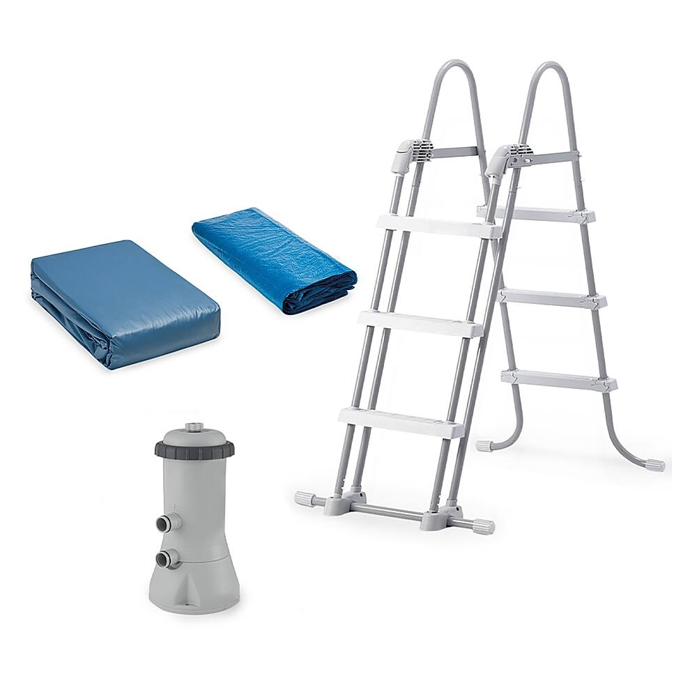 Best Buy: Bestway Frame Above Ground Swimming Pool Set with Pump Blue ...