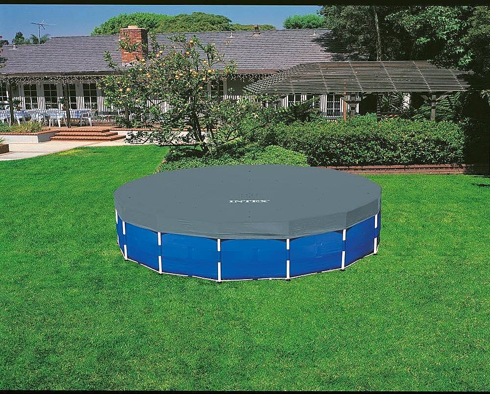 Best Buy: Intex Metal Frame Above Ground Swimming Pool Set & 15ft Pool ...