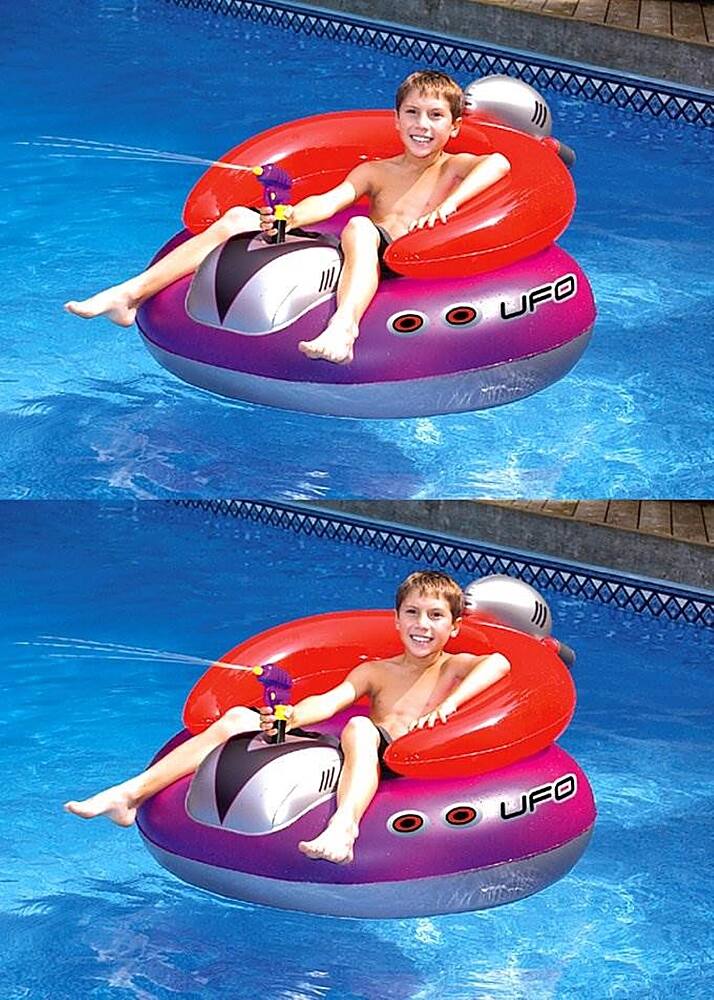Swimline Swimming Pool UFO Squirter Toy Inflatable Lounge Chair Floats ...