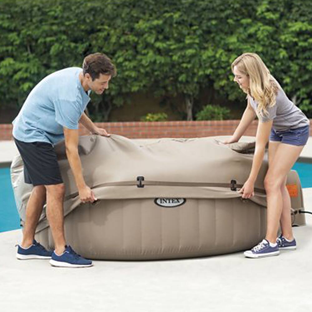 Best Buy: Intex Round Energy Efficient Replacement Spa Cover Tan 28523E