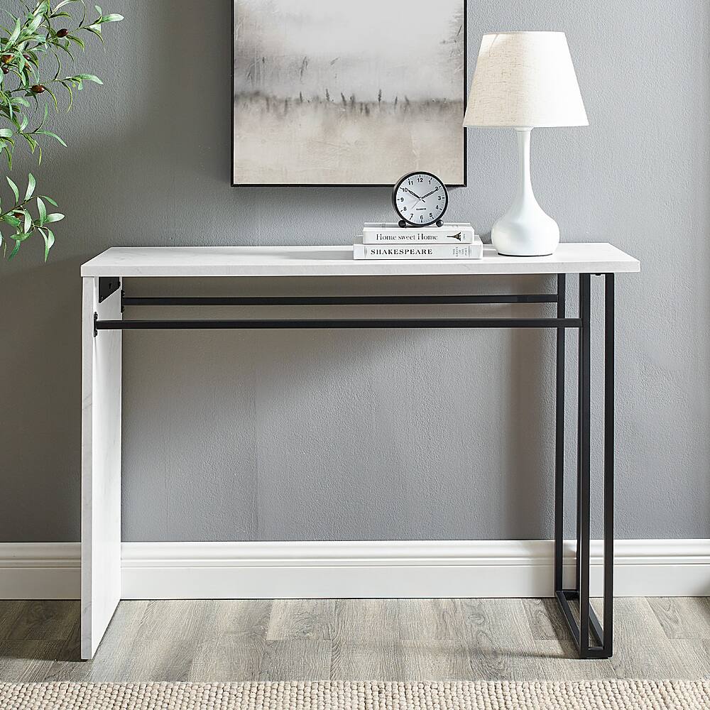 Best Buy: Walker Edison 42” Modern Metal and Wood Waterfall Entry Table ...