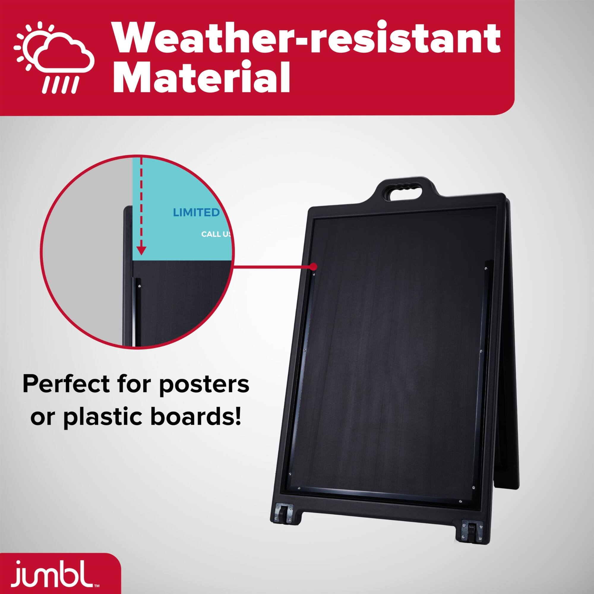 Jumbl 24" x 36" A Frame Signboard 2 Sided Sidewalk Sign W/Portable ...