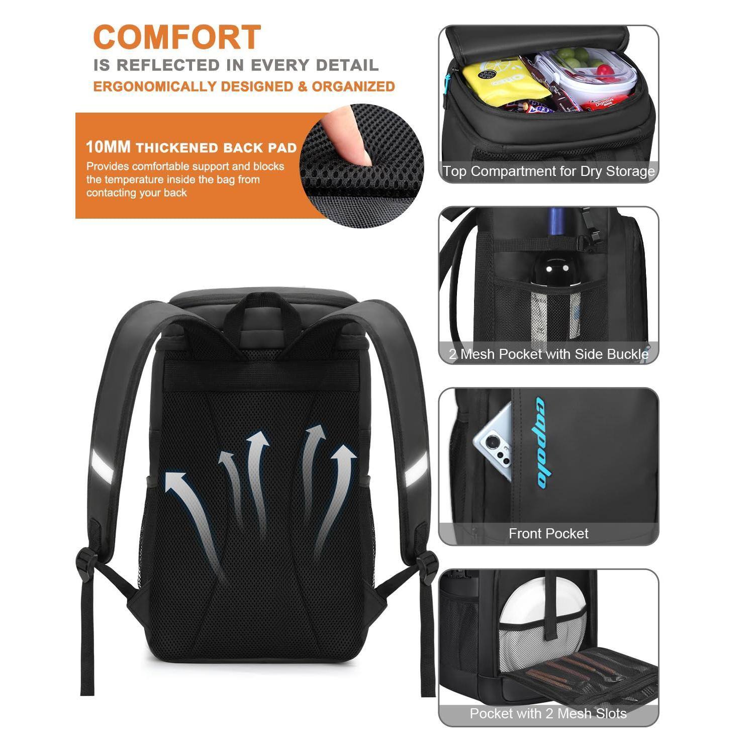 Live At Space 36/45 Cans Cooler Backpack Insulated Waterproof For Women ...