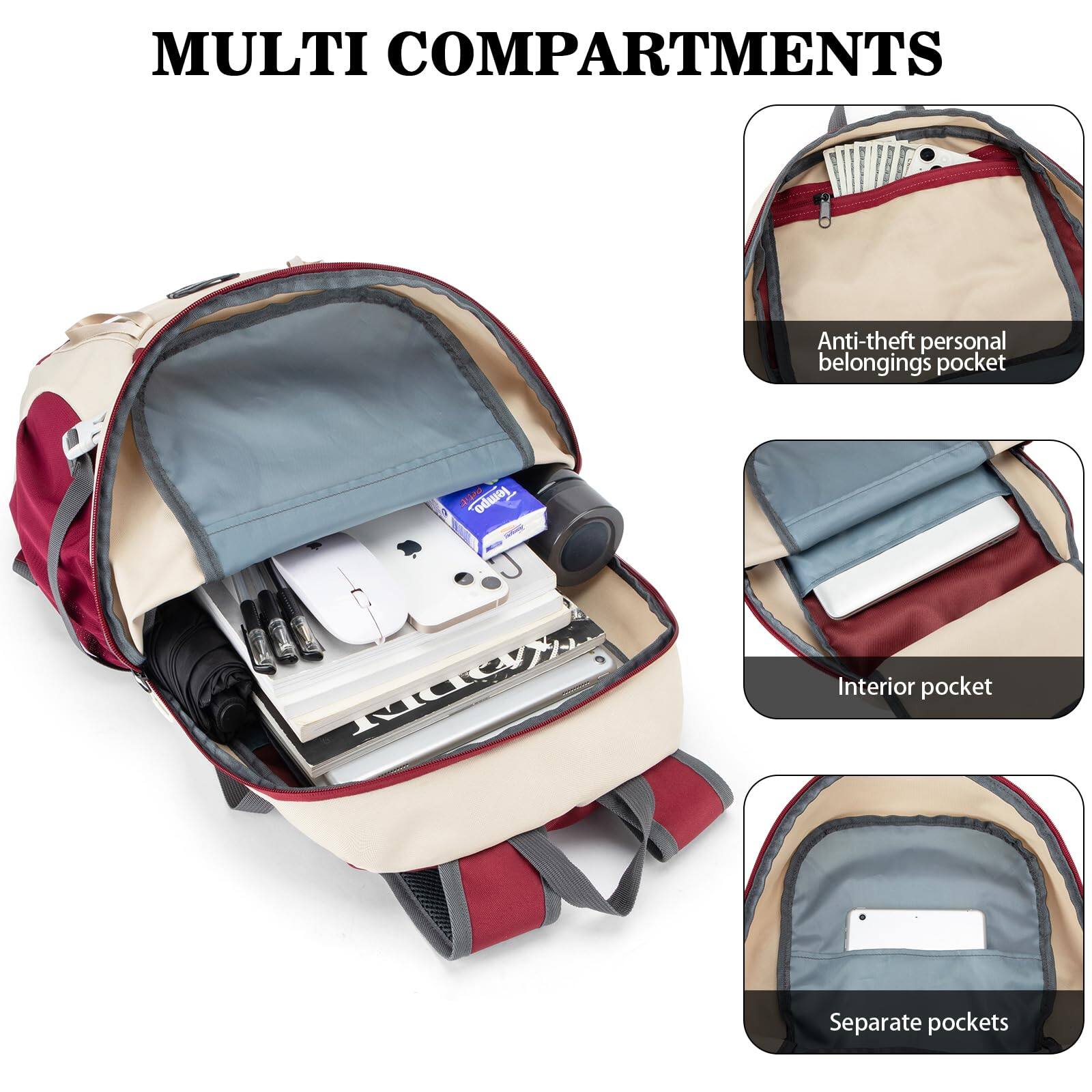 Stamp n Camp Hiking Backpack Large 35l Travel Backpacks For Men Women ...