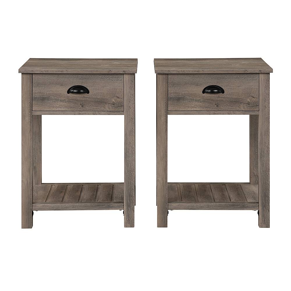 Best Buy: Walker Edison 2-Piece Farmhouse Side Table with Lower Shelf ...