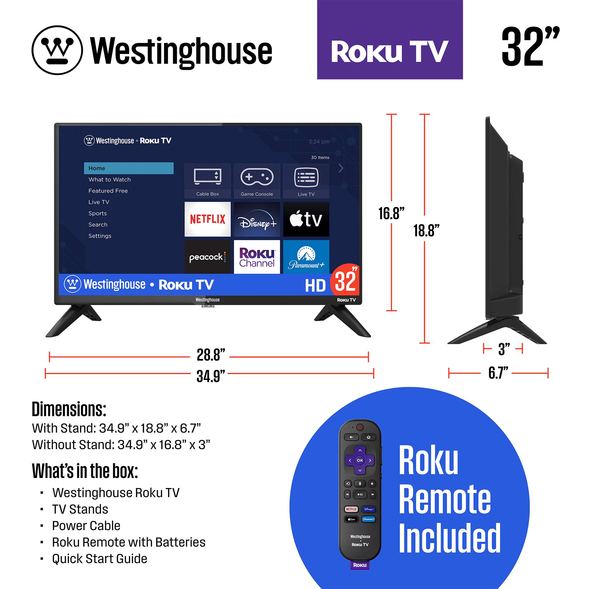 Questions and Answers: Westinghouse 32" HD Smart Roku TV WR32HX2210 - Best Buy