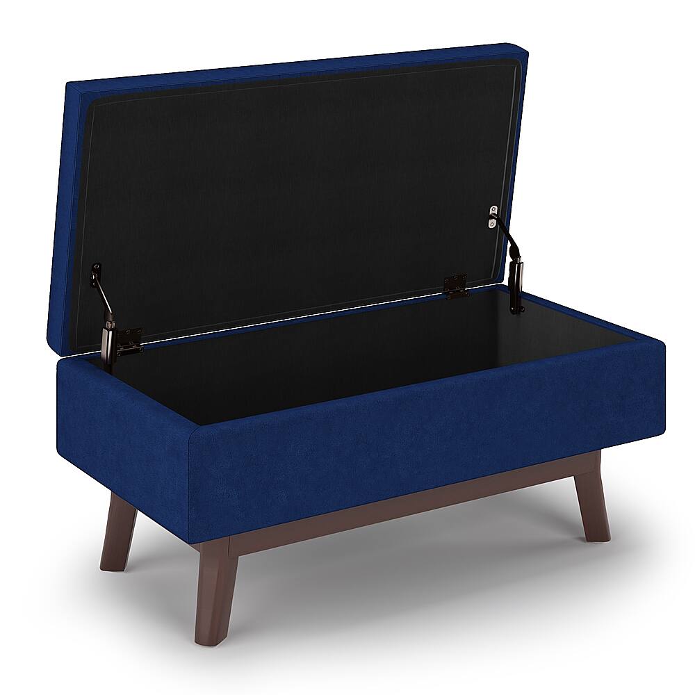 Best Buy: Simpli Home Owen Small Rectangular Storage Ottoman Blue ...