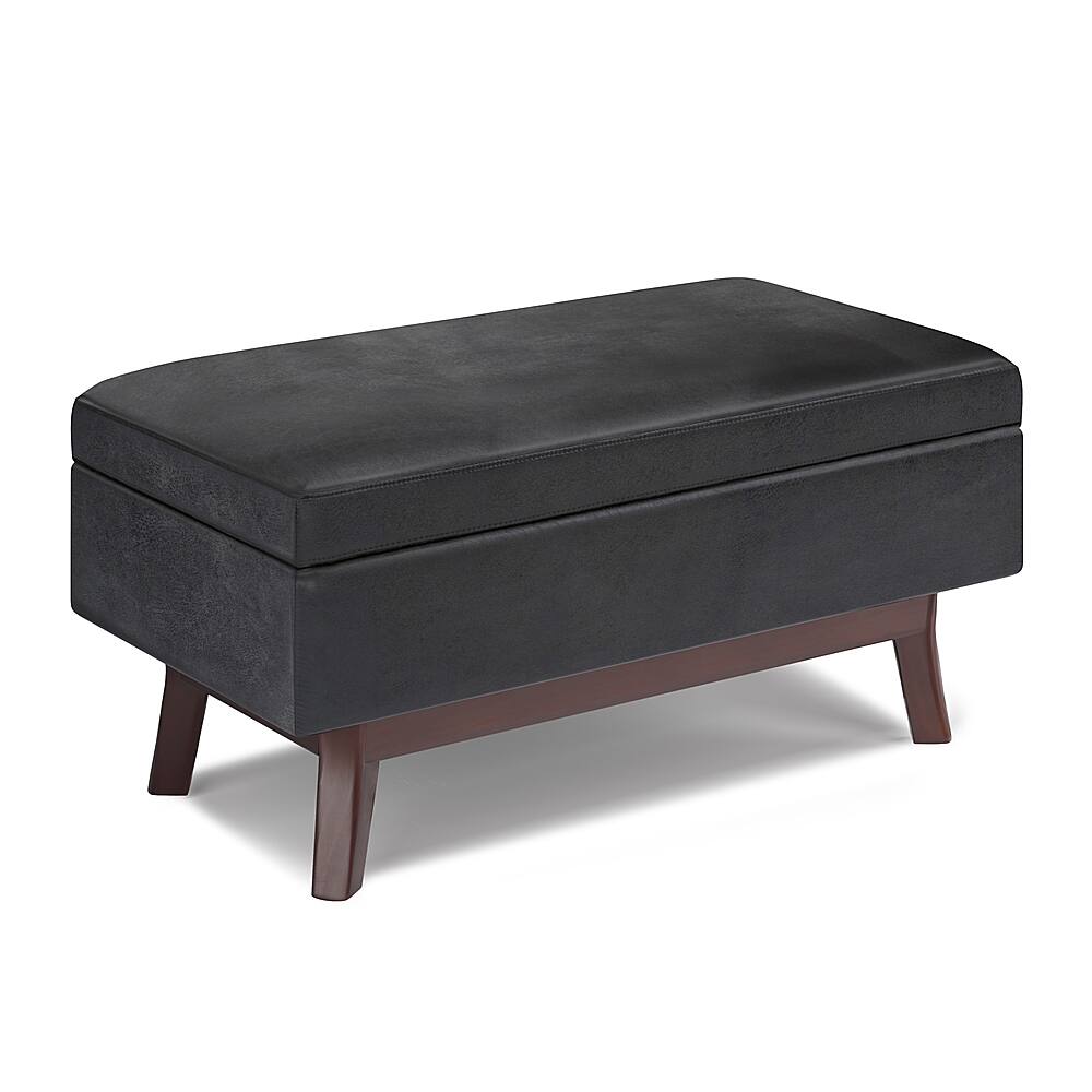 Best Buy: Simpli Home Owen Small Rectangular Storage Ottoman Distressed ...