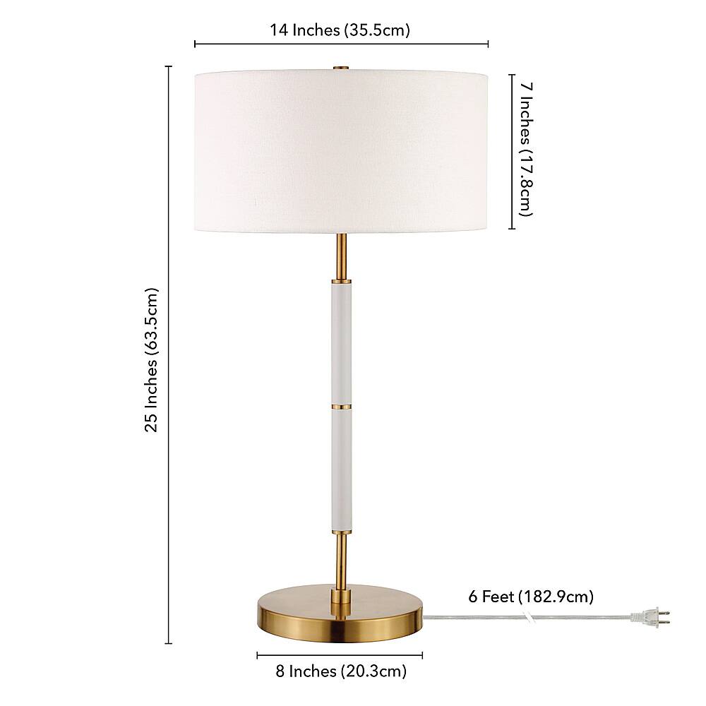 Best Buy: Camden&Wells Simone Table Lamp Matte White/Brass TL0533