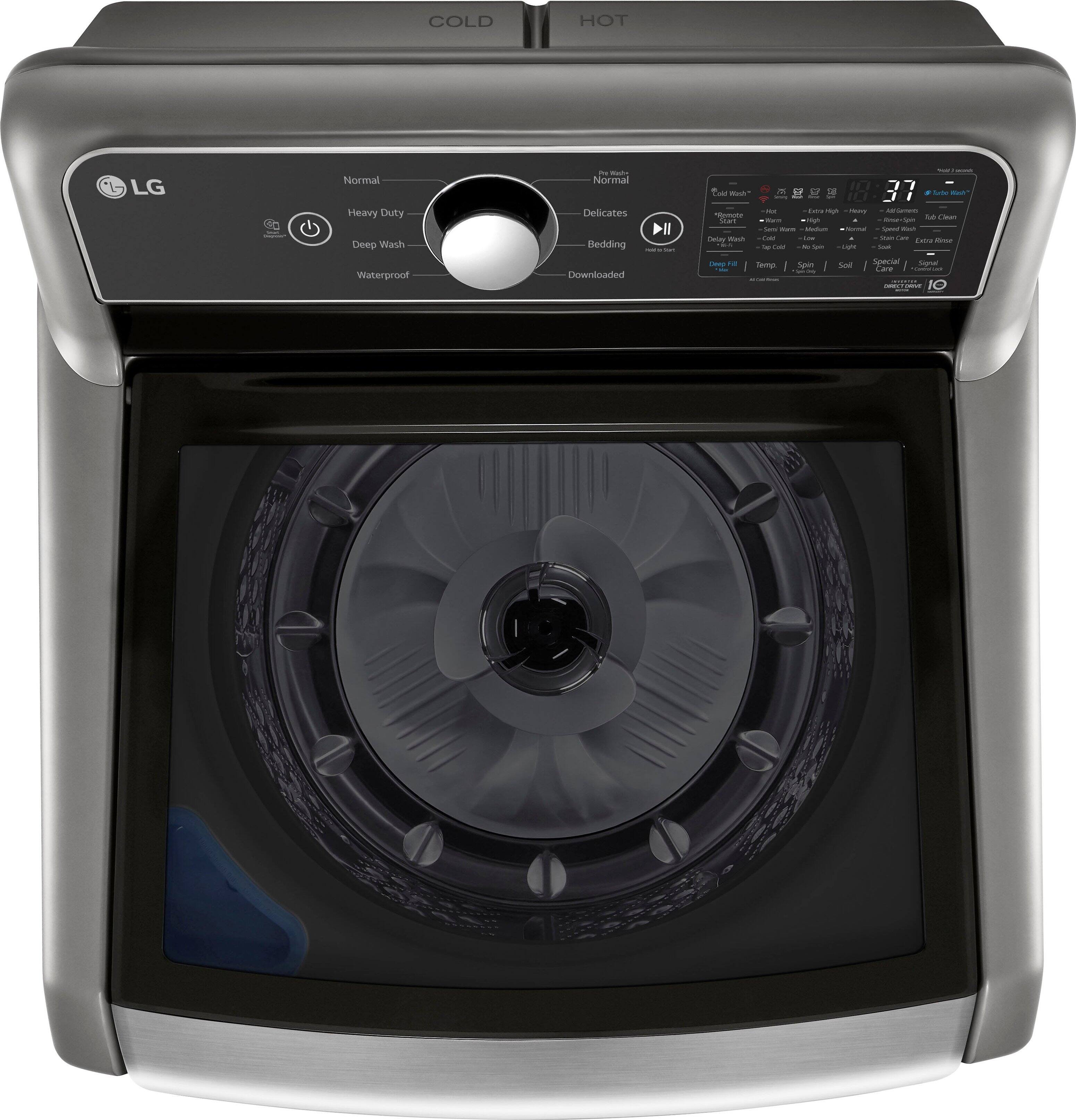 LG 5.3 Cu. Ft. High Efficiency Smart Top Load Washer with 4 Way ...