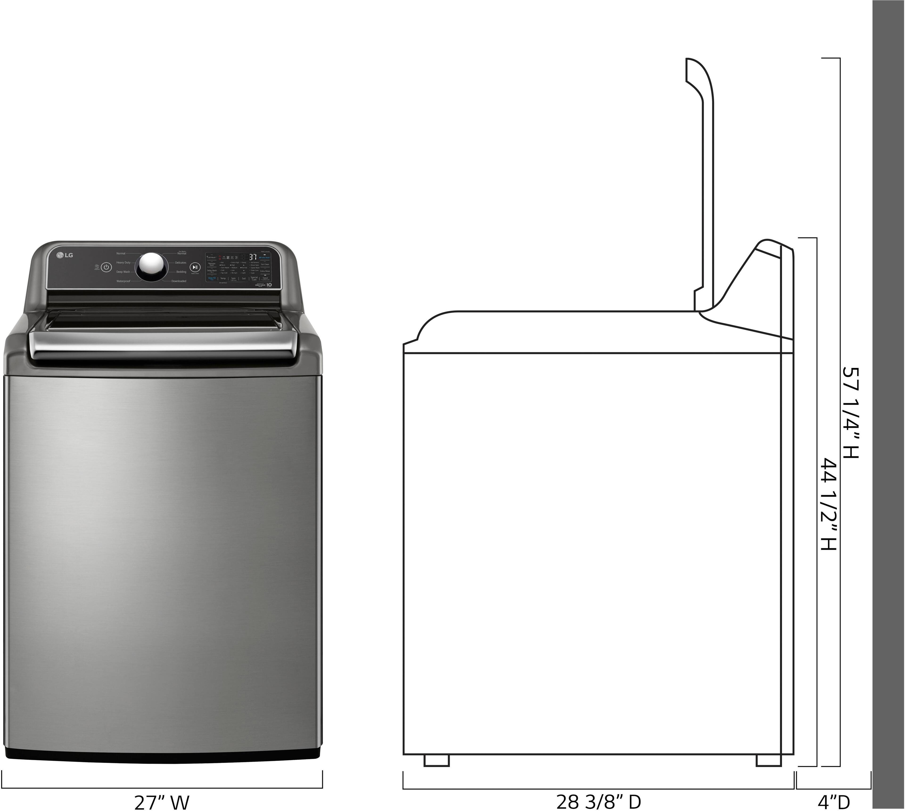 LG 5.3 Cu. Ft. High Efficiency Smart Top Load Washer with 4 Way ...