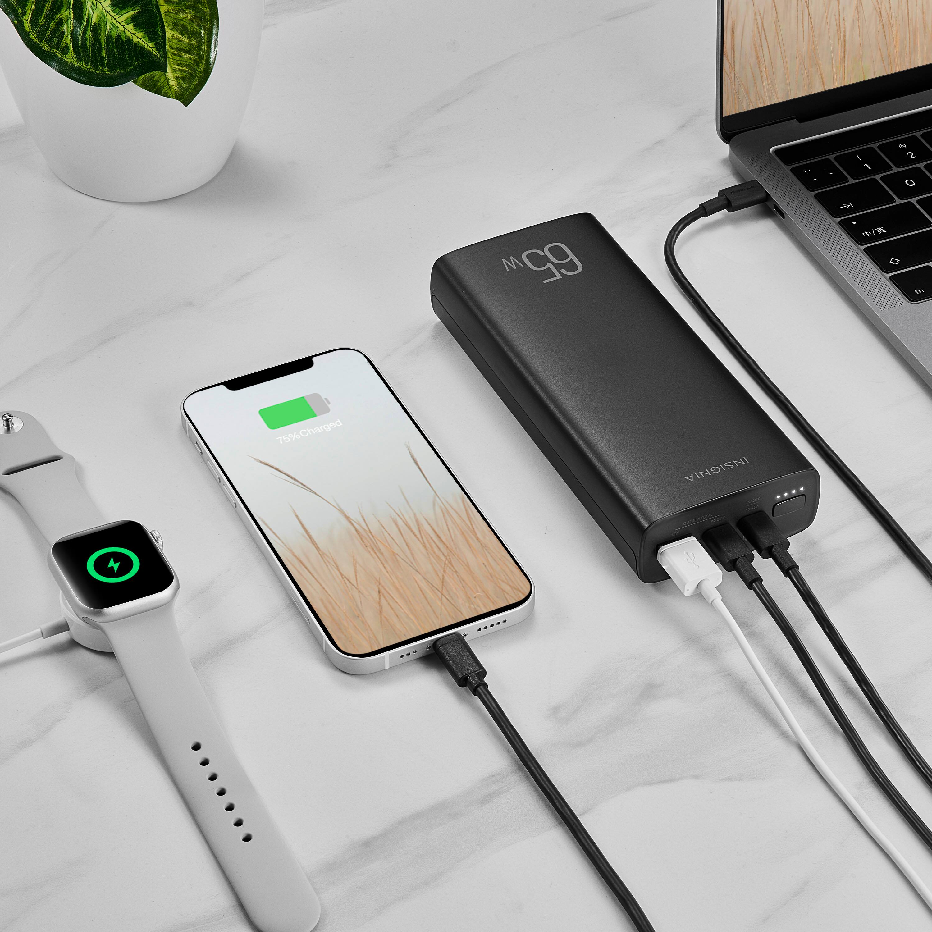 Best Buy: Insignia™ 20,000mAh Portable Charger for Laptops and Most USB ...