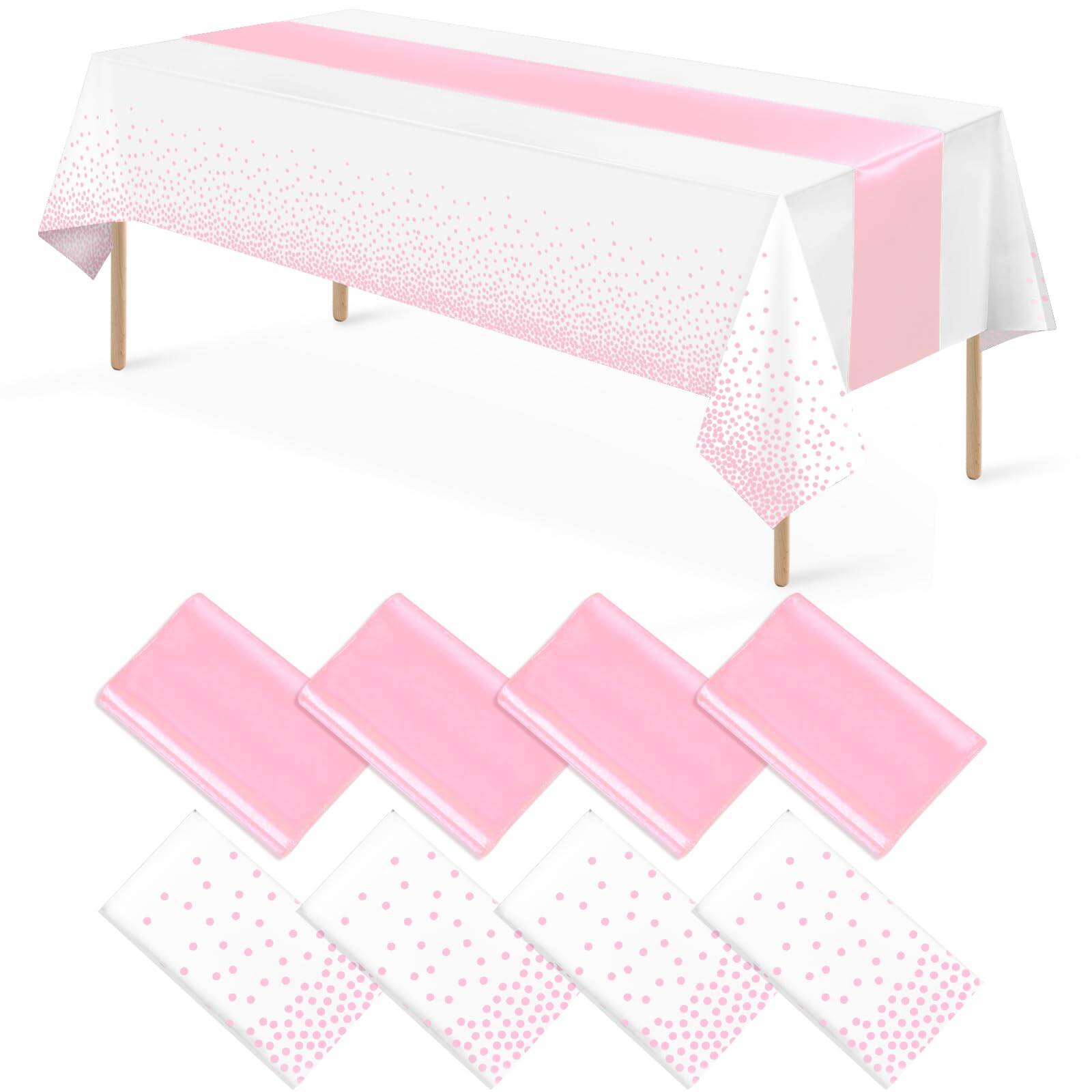 Dapper Styles Disposable Plastic Tablecloths And Satin Table Runner ...