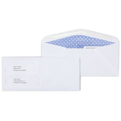 Staples Security Tinted #9 Double Window Envelopes, 3 7/8" x 8 7/8 ...