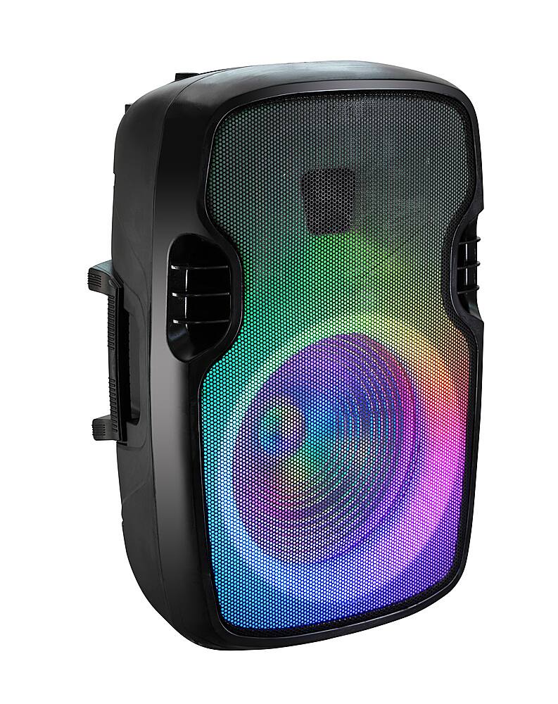 Best Buy: QFX 15" Rechargeable BT Speaker Liquid Crystal Lights Black ...