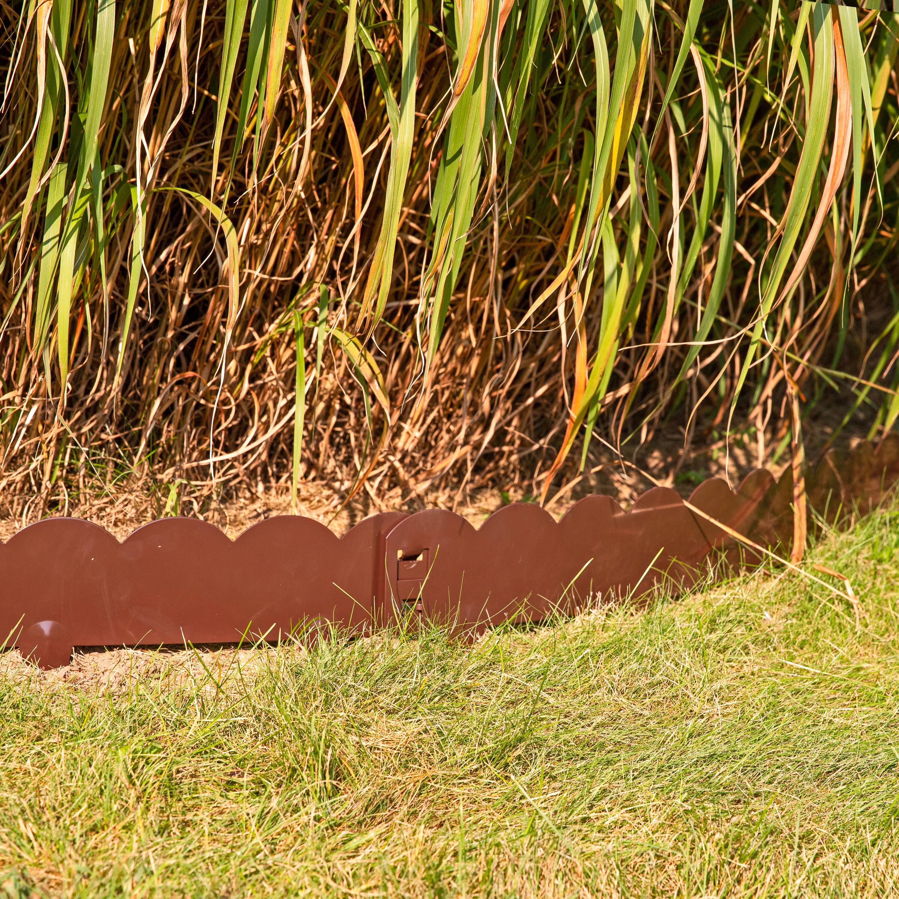 Sunnydaze 5 Piece Steel Scalloped Garden Edging Border 41.75" Brown HBM ...