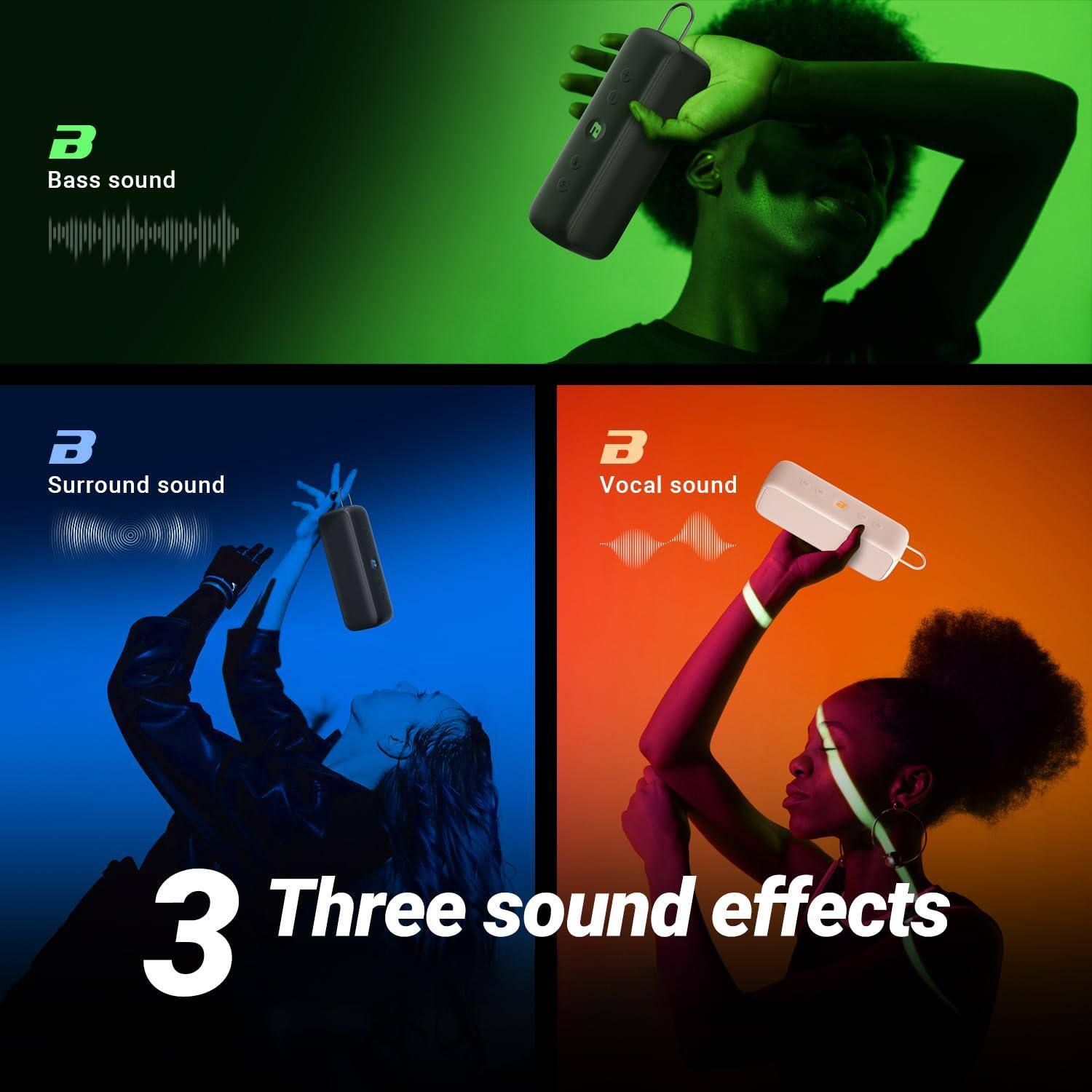 Pacoar Cade Usb G6 Portable Wireless Speakers With 30w Loud Stereo Sound 35h Playtime Ipx6 ...