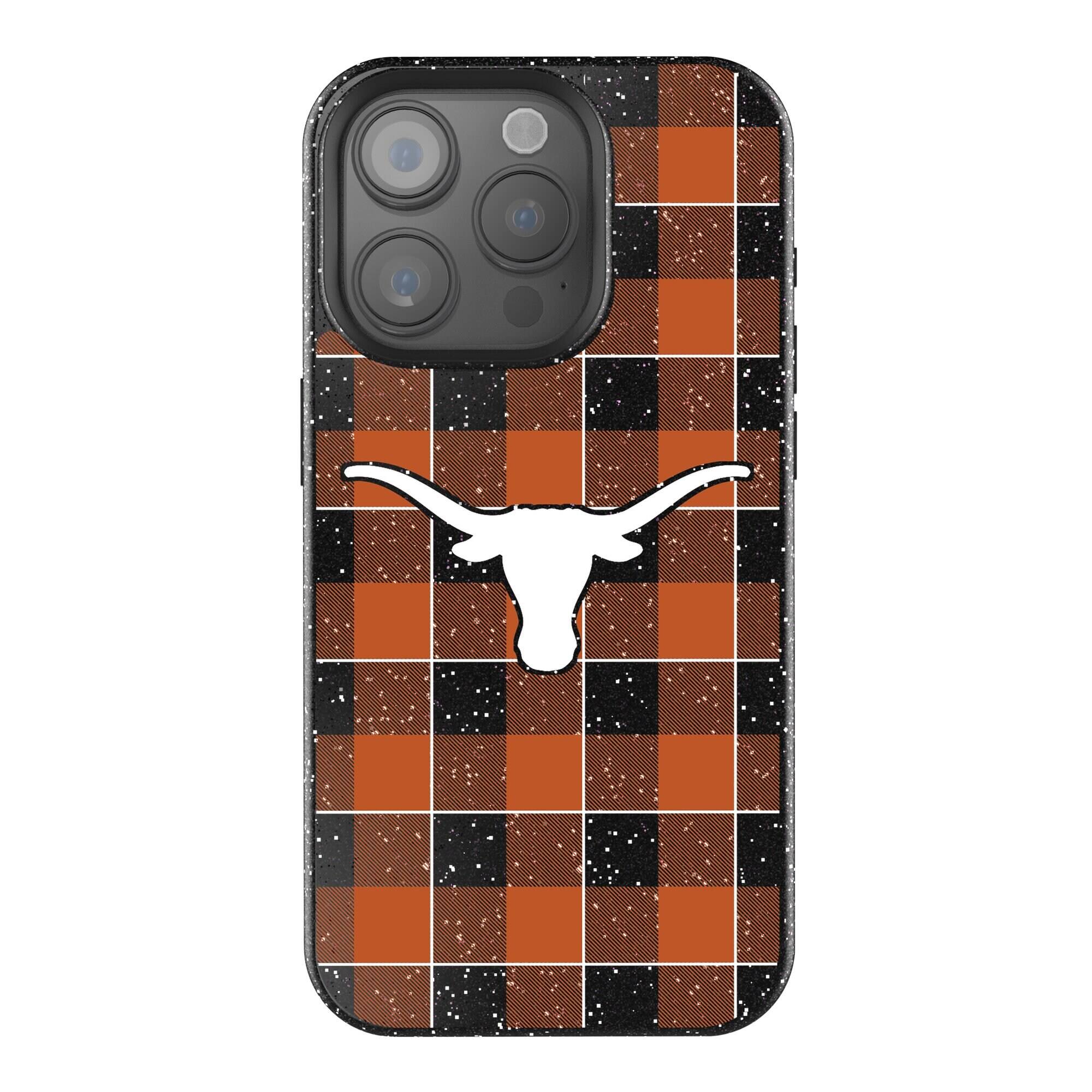 Keyscaper NCAA Texas Longhorns Plaid Bling iPhone Case 16 Pro Max Black ...