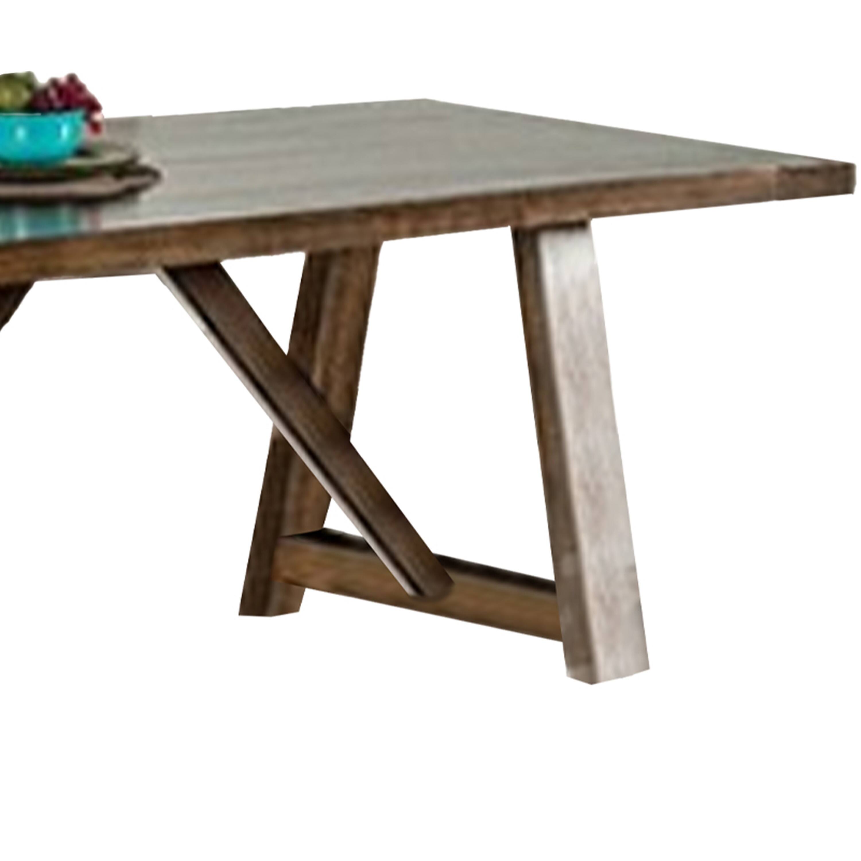 Manhattan Lane Jule Dining Table, 76 Inch Rectangular Top, Trestle Base ...