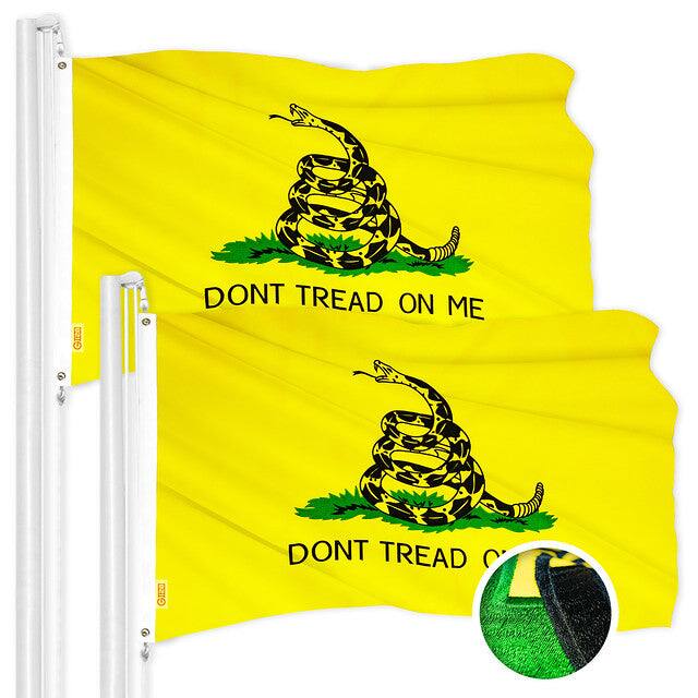 G128 Gadsden Don't Tread on Me Flag 3x5 Ft 2 Pack Embroidered Polyester ...