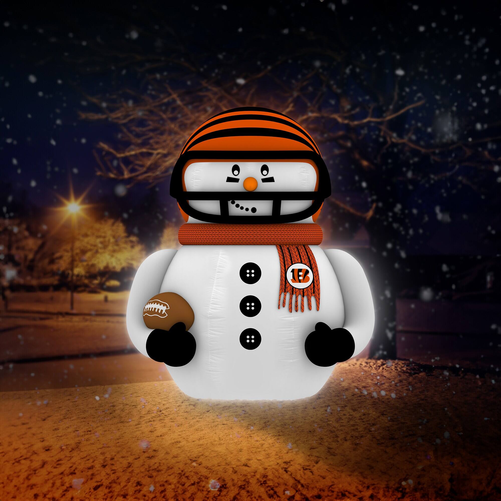 Sporticulture Cincinnati Bengals 7' Inflatable Snowman Player Orange ...