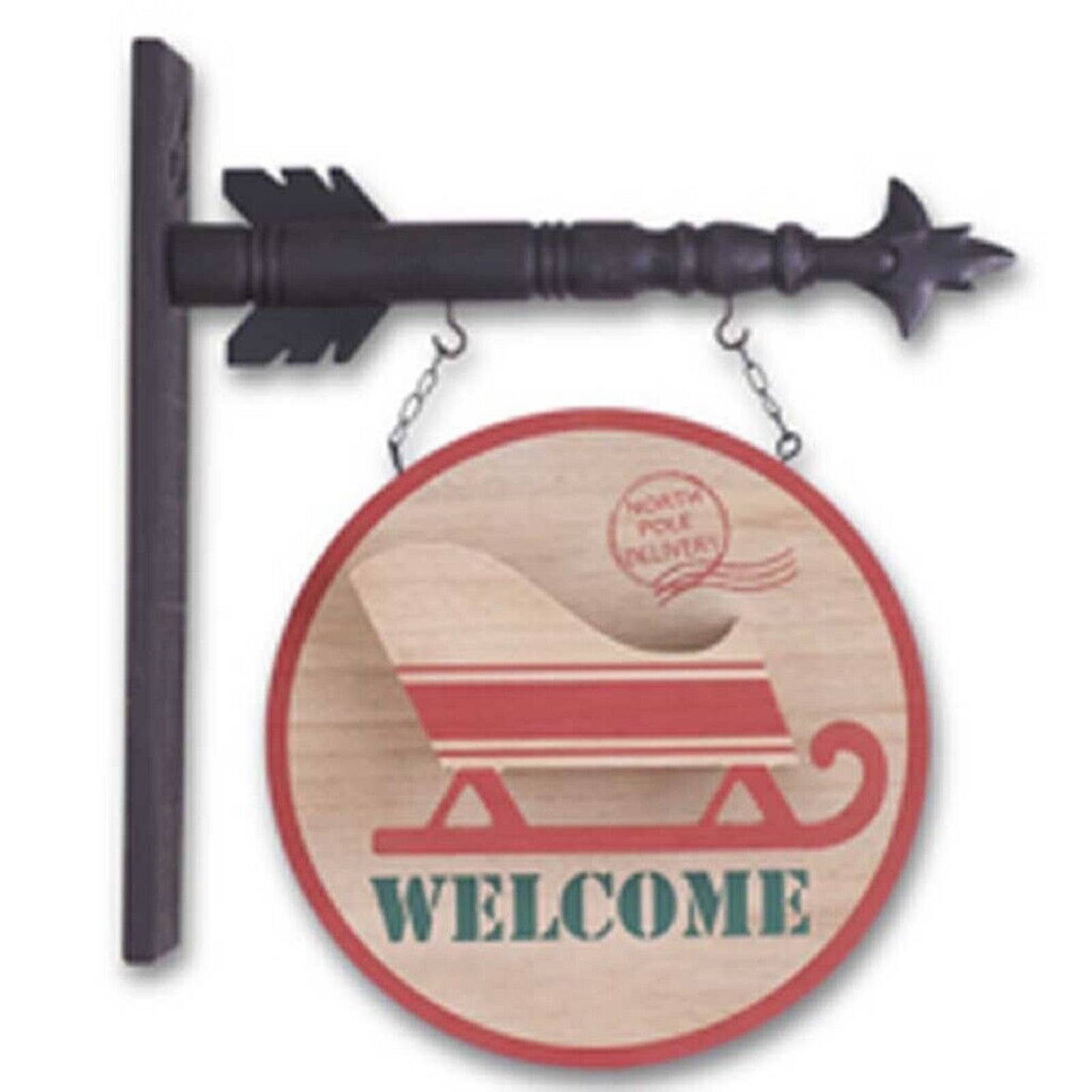 K&K Interiors North Pole Delivery Sled Welcome Christmas Arrow ...
