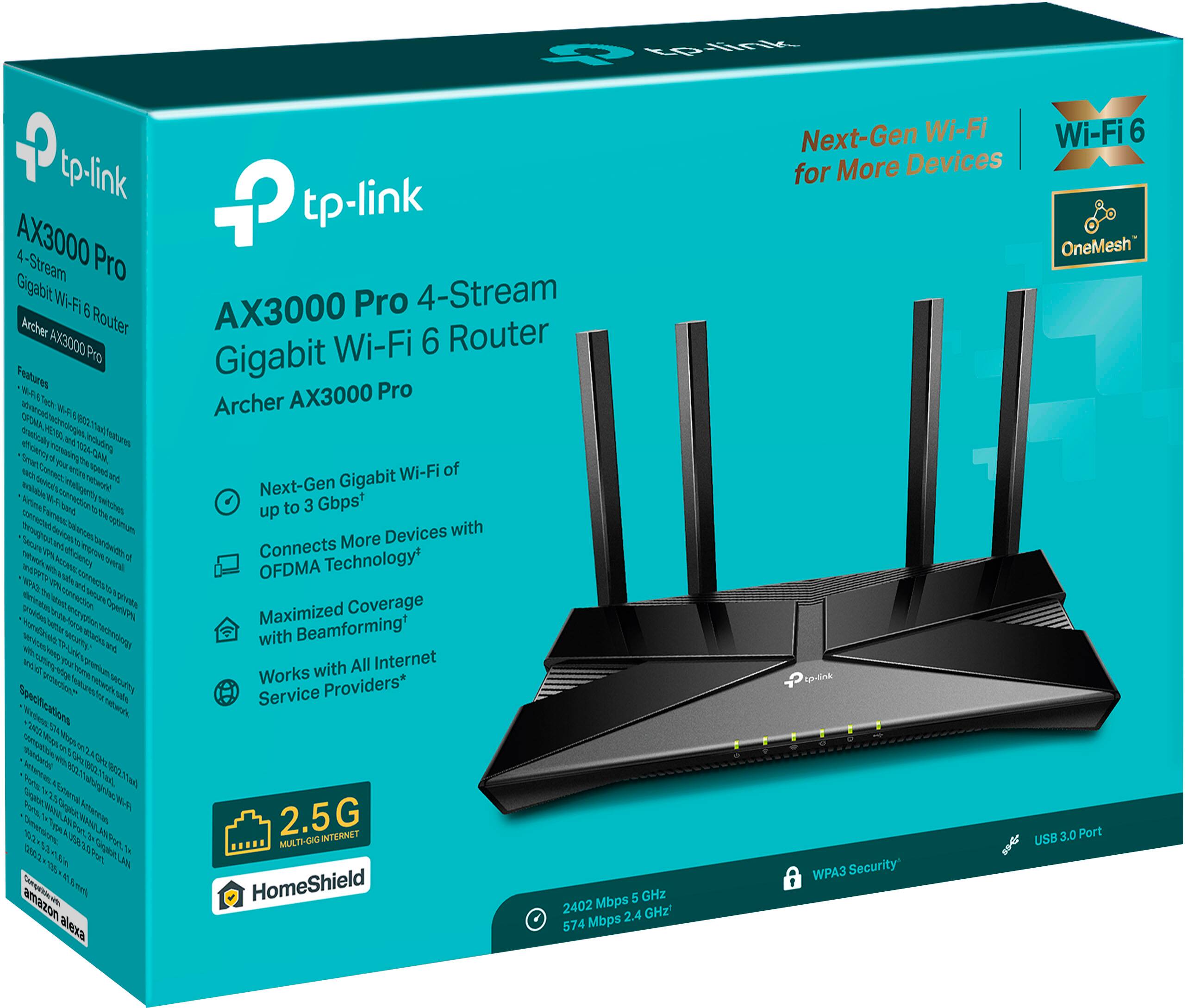 TP Link Archer AX3000 Pro Dual Band Wi Fi 6 Router Black Archer AX3000 ...