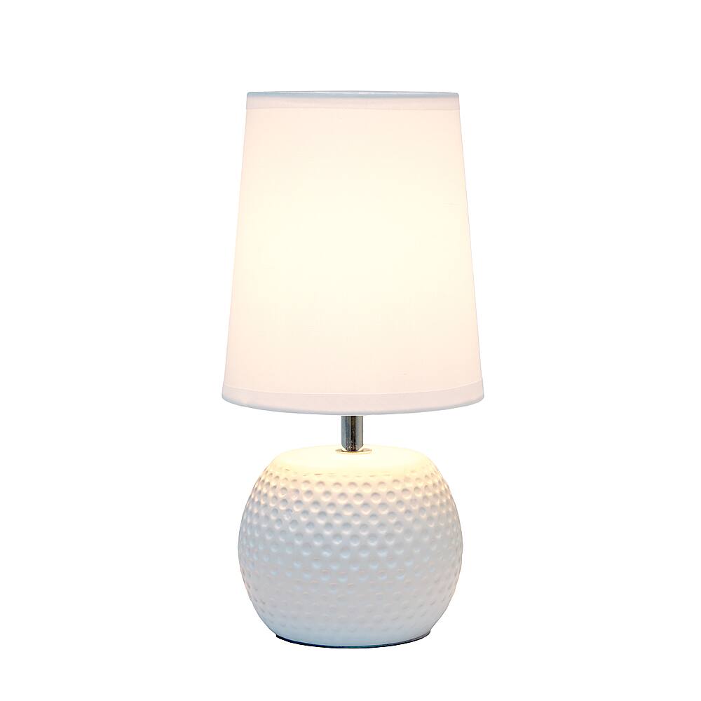 Best Buy: Simple Designs Studded Texture Ceramic Table Lamp White ...