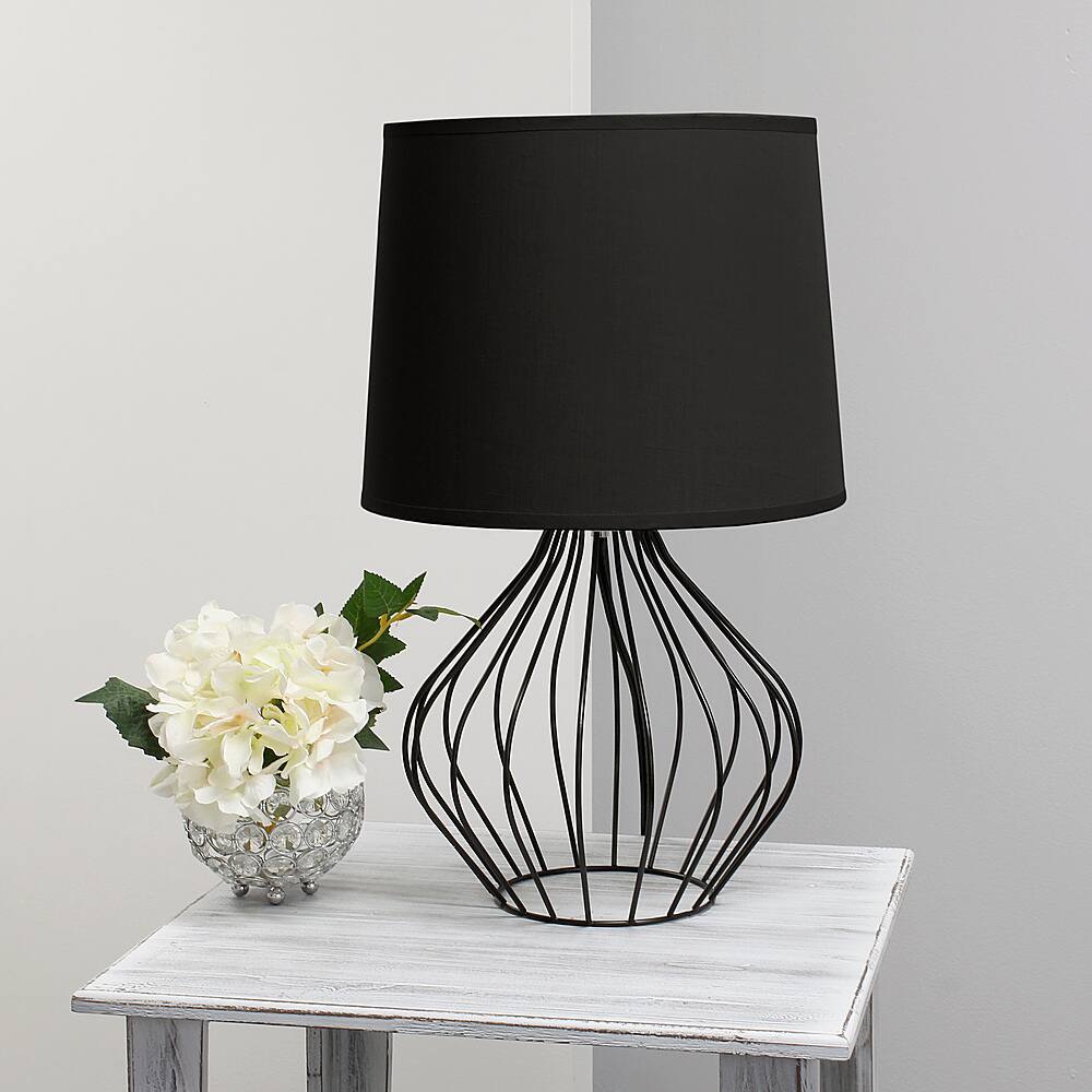 Best Buy: Simple Designs Geometrically Wired Table Lamp Black/Black ...